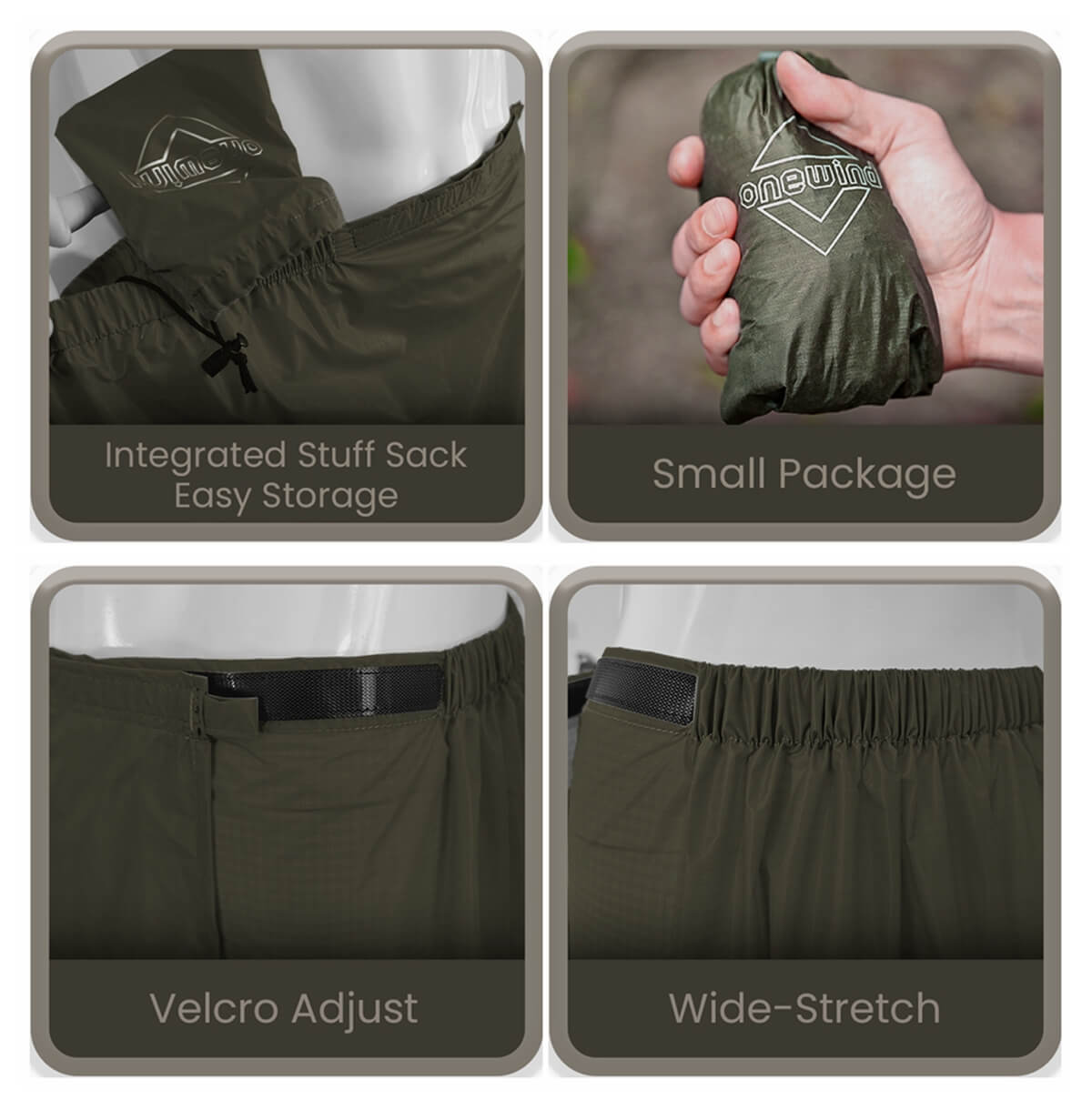 Ultralight Silnylon Hiking Rain Skirt| Onewind