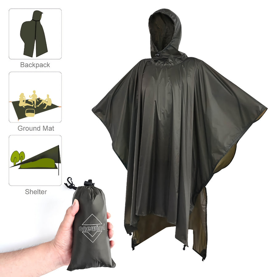 Home Ultralight Rain Poncho for Hiking and Camping